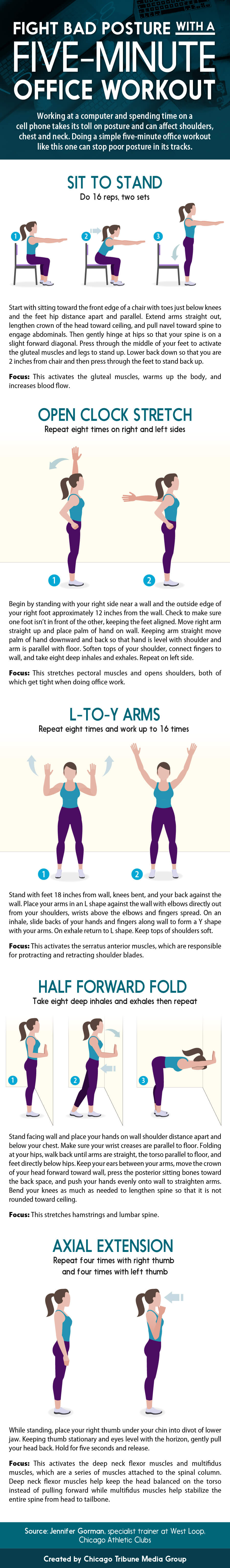 5 Minute Office Workout to Combat Bad Posture