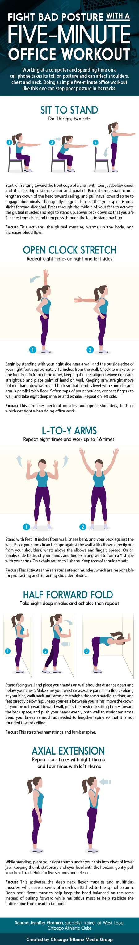 5 Minute Office Workout to Combat Bad Posture